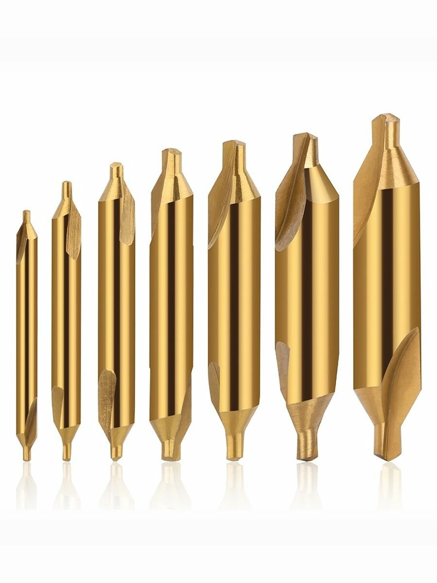 Набор центровочных сверл XCAN, 1-5мм, по металлу, 7 предметов, титановое покрытие