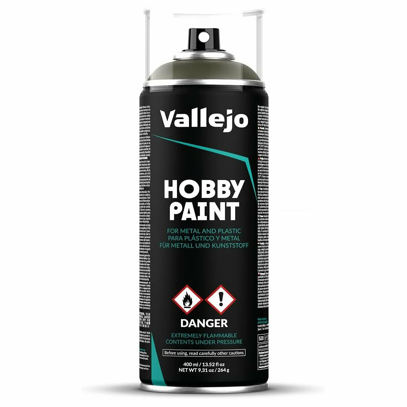 Аэрозольная грунтовка Vallejo серии Aerosol - Russian Green 4BO 28003, 400 мл