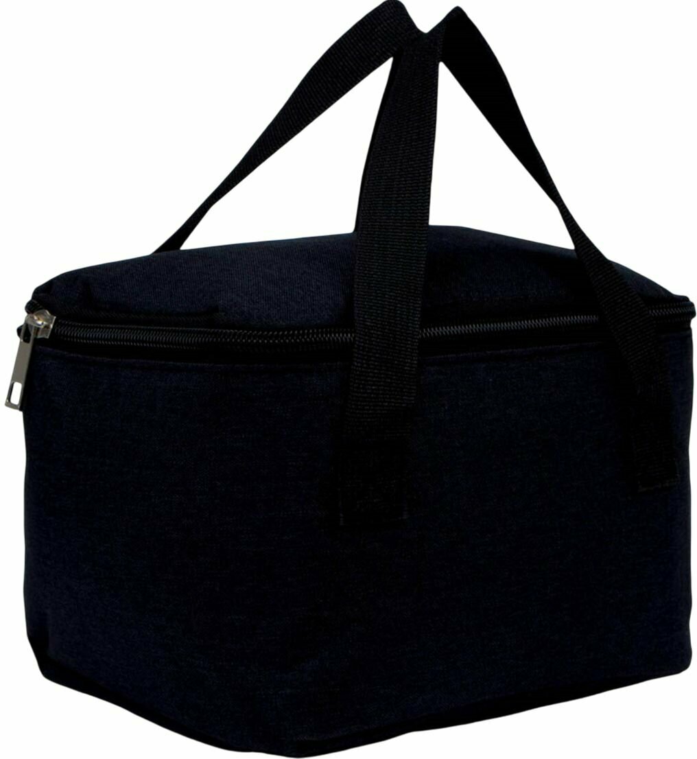 Термосумка фольгированная переносная на молнии для холодной и горячей еды, изотермическая сумка контейнер, многоразовая термо сумка холодильник, термокороб объем 4,4 л, цвет чёрный