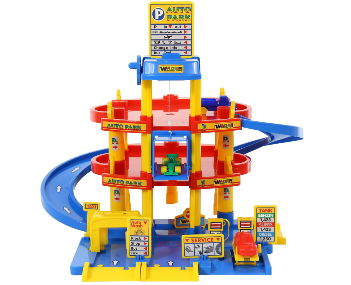 Паркинг 3-уровневый с автомобилями в кор 37893