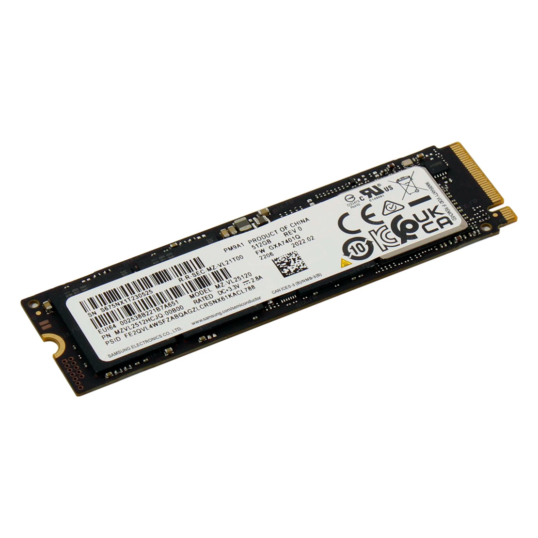 Samsung SSD Pm9a1, 512GB, M.2(22x80mm), NVMe, PCIe 4.0 x4, MZVL2512HCJQ-00B07