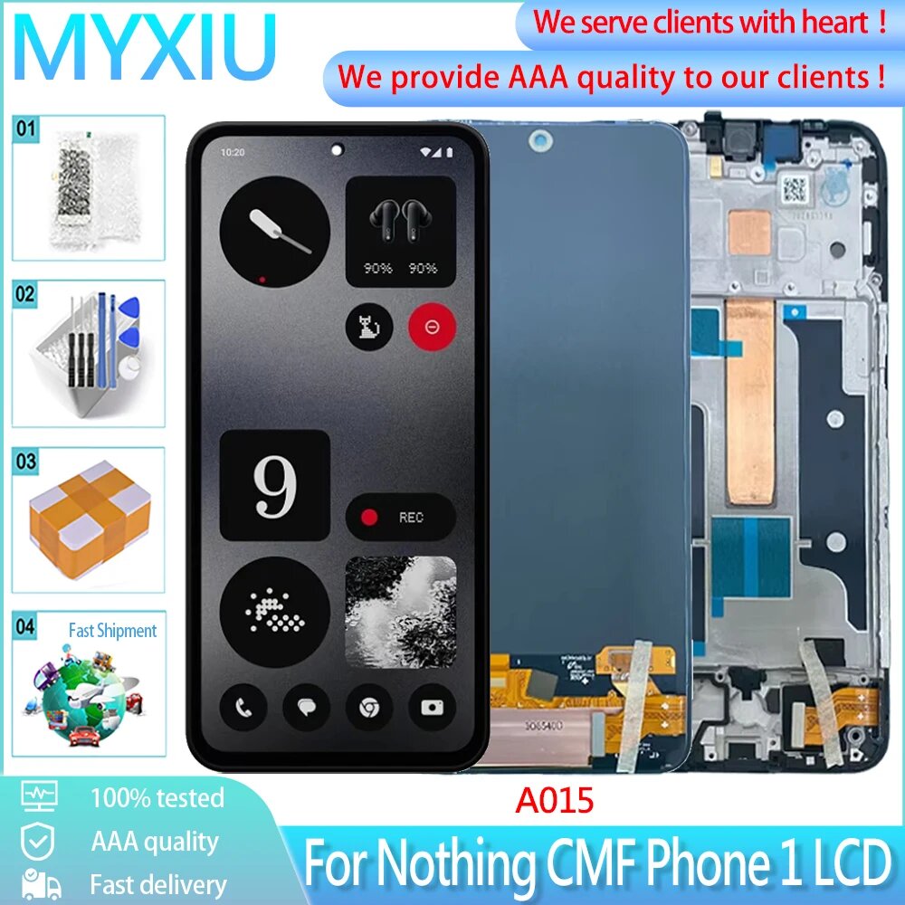 6,67 "AMOLED для телефона Nothing CMF 1, ЖК-дисплей, сенсорный экран с рамкой, замена дигитайзера для Nothing CMF PHONE 1 A015 ЖК-дисплей OLED With Frame