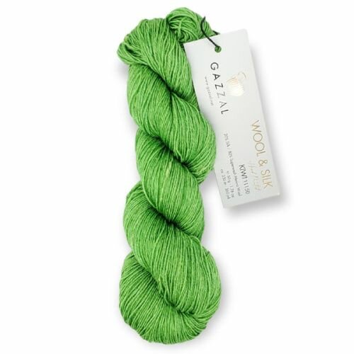 Пряжа Gazzal Wool&Silk 11150 киви (50г/330м, упаковка 5 мотков)