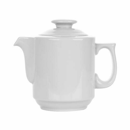 Кофейник с крышкой "Прага", фарфор,400мл, диаметр 9, высота 13, длина 15см, белый