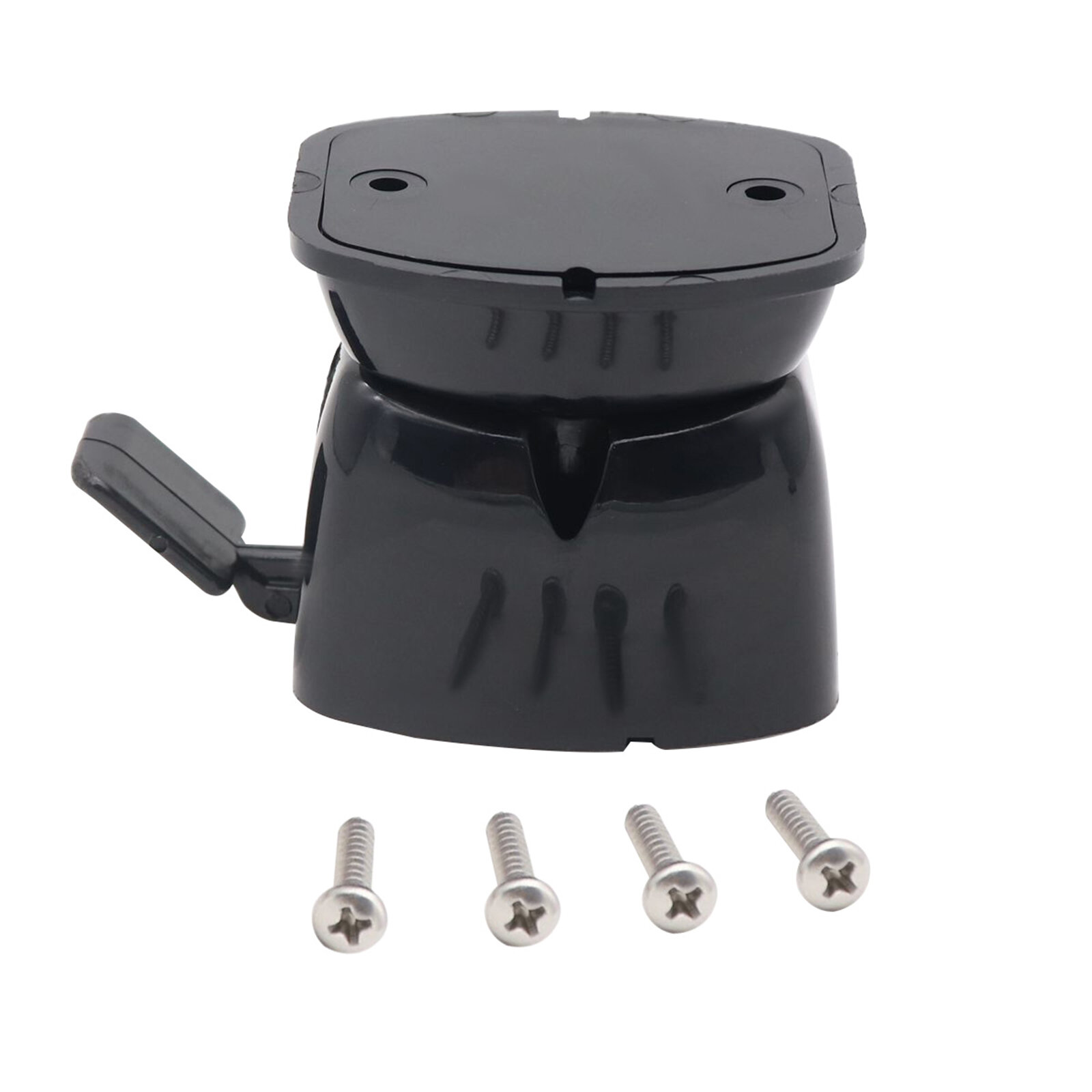 Крепление для двери КВ, держатель двери из нейлона с винтами, стопор двери для кампера, прицепа, лодки, дома, черный, размер 80*58*50мм, упаковка 11*11*6см, вес 60г, комплект 1шт