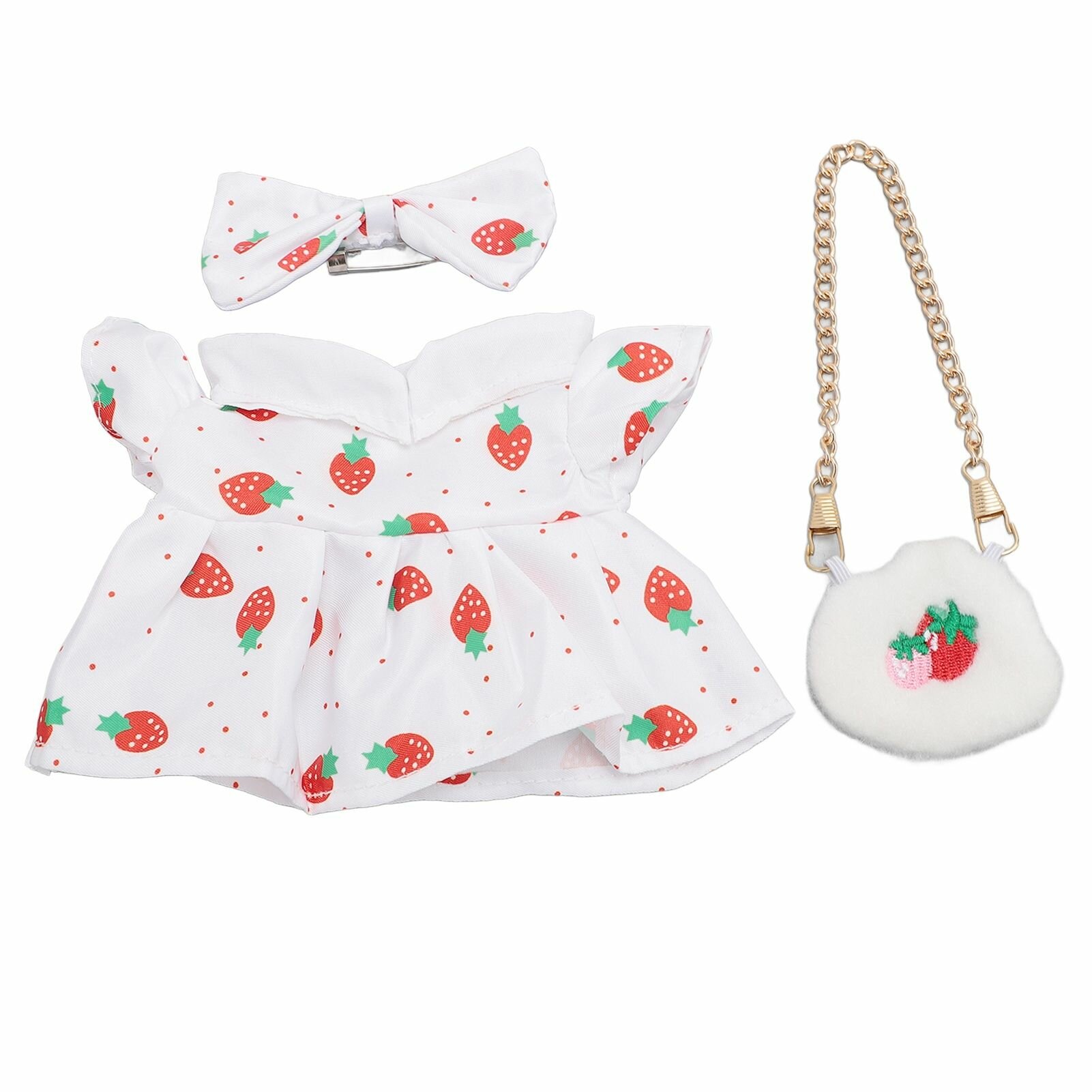 Набор одежды для кукол 20 см сBow и клубничной сумкой, отличный подарок для девочек