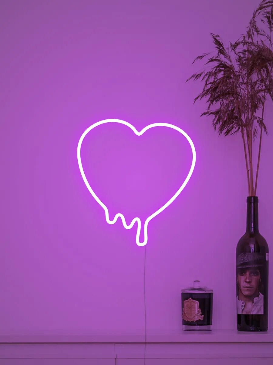 "Сердце" неоновая лампа, светильник