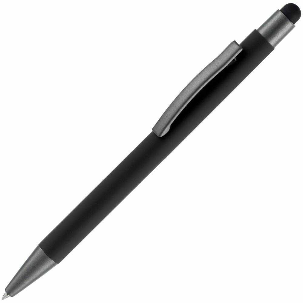 Ручка шариковая Atento Soft Touch Stylus со стилусом черная (3 штуки в упаковке)