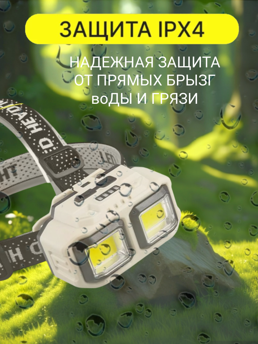 Налобный фонарь с новым диодом TG с хорошей дальностью освещения и с фиксатором