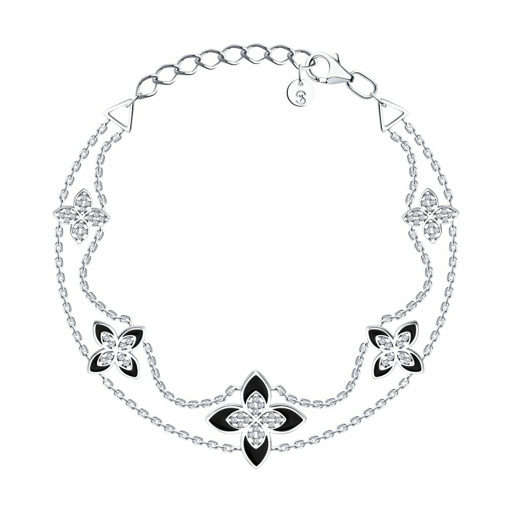 Браслет, серебро, 925 проба, родирование