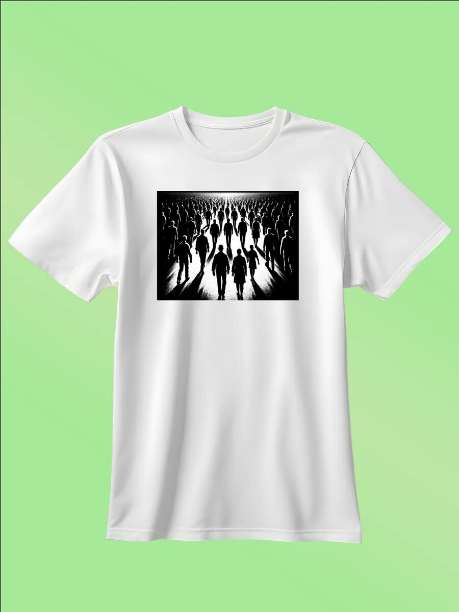 Футболка абстракция толпа людей