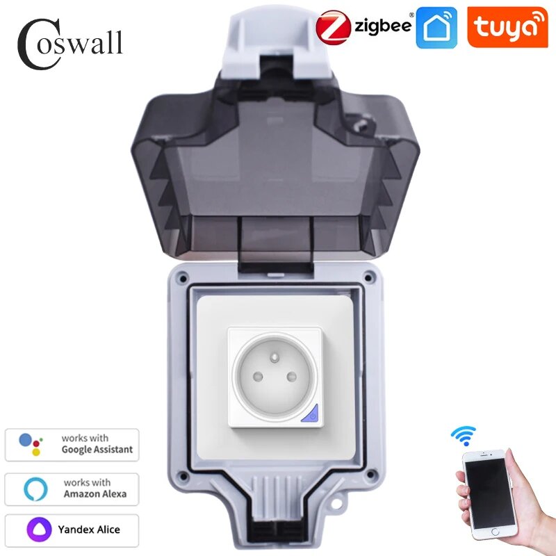 Coswall розетка Wi-Fi/Zigbee White Zigbee Tuya FR
