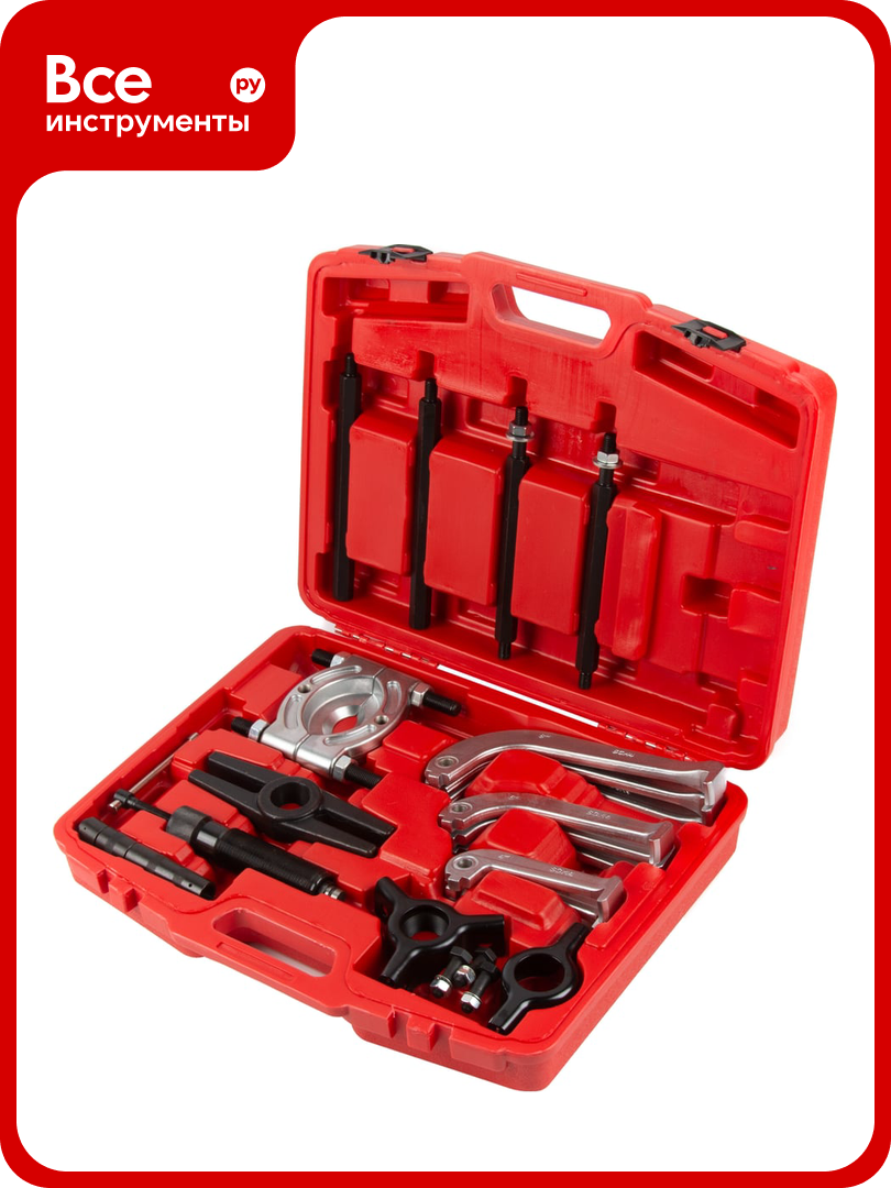 Гидравлический съемник WIEDERKRAFT, набор 25 предметов, усилие съема 10 кН, для подшипников, универсальный, профессионал