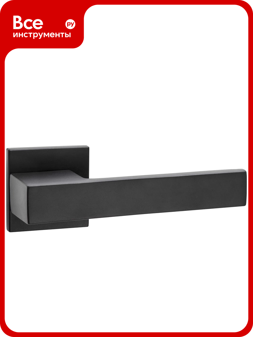 Дверная ручка PUERTO Бискотти, серия SLIM, черный INAL 540-03 slim B, Розетка толщиной 6 мм, выполнена из сплава цам