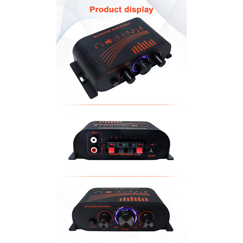 AK170 Компактный аудио усилитель мощности Портативный усилитель звука Усилитель динамика для автомобиля и дома