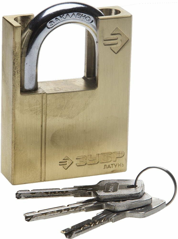 Навесной замок ЗУБР, 60 мм, дополнительная защита дужки 37297-60