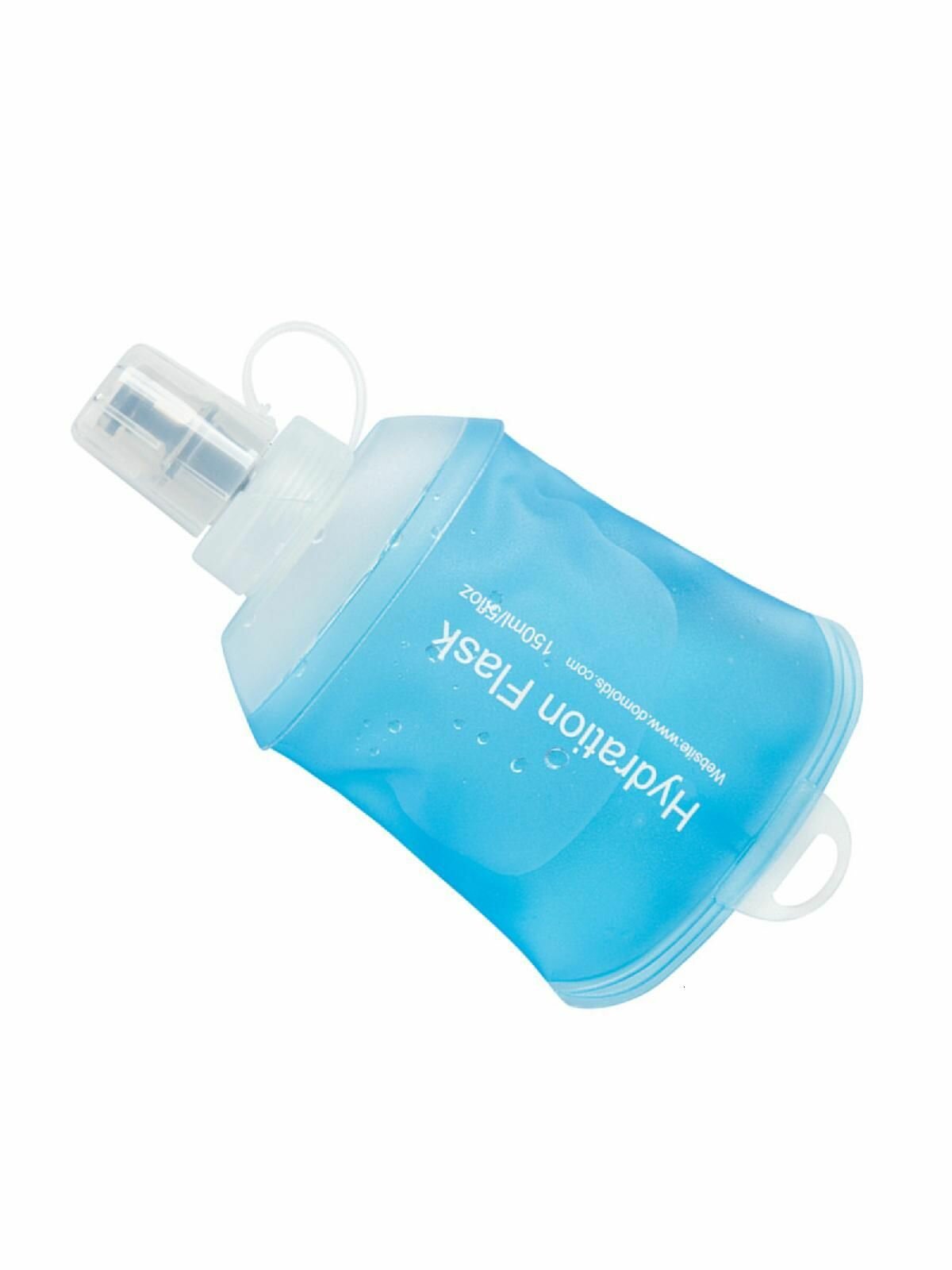 Флягаспортивная, Складная мягкая бутылка для воды из ТПУ-150 мл-голубая