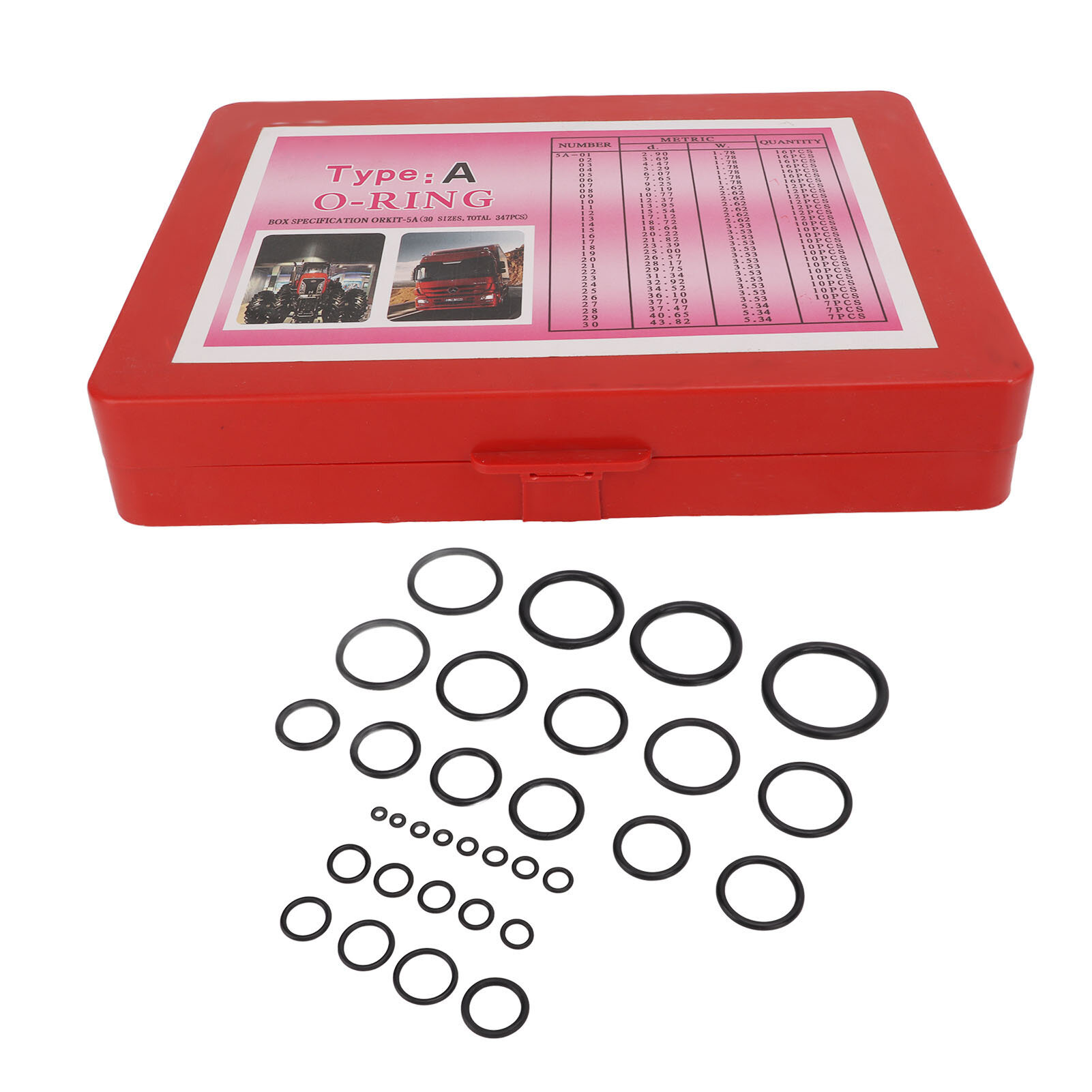 Комплект из 347 резиновых уплотнительных колец, универсальный набор прокладок для автомобильных трубопроводов, кранов, машин