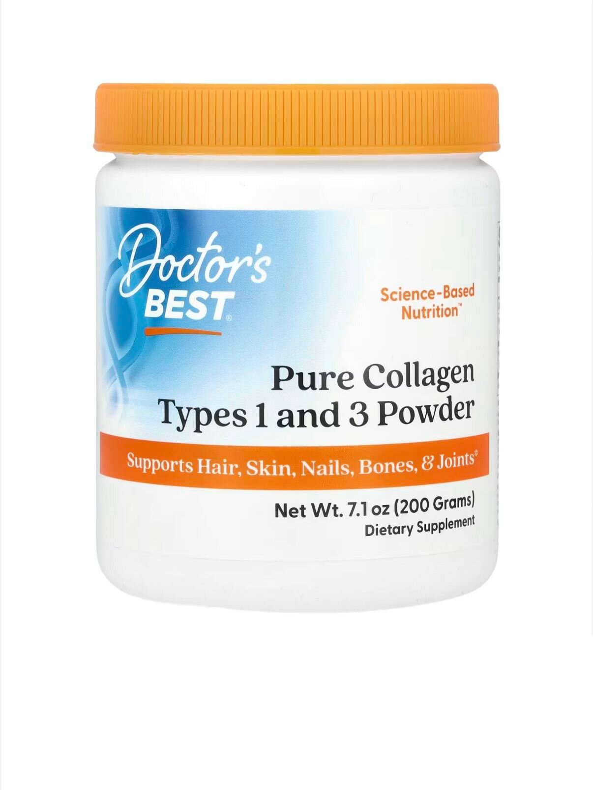Коллаген Порошок 1 и 3 Типов DOCTORS BEST Pure Collagen Types 1 and 3 Powder 200 грамм