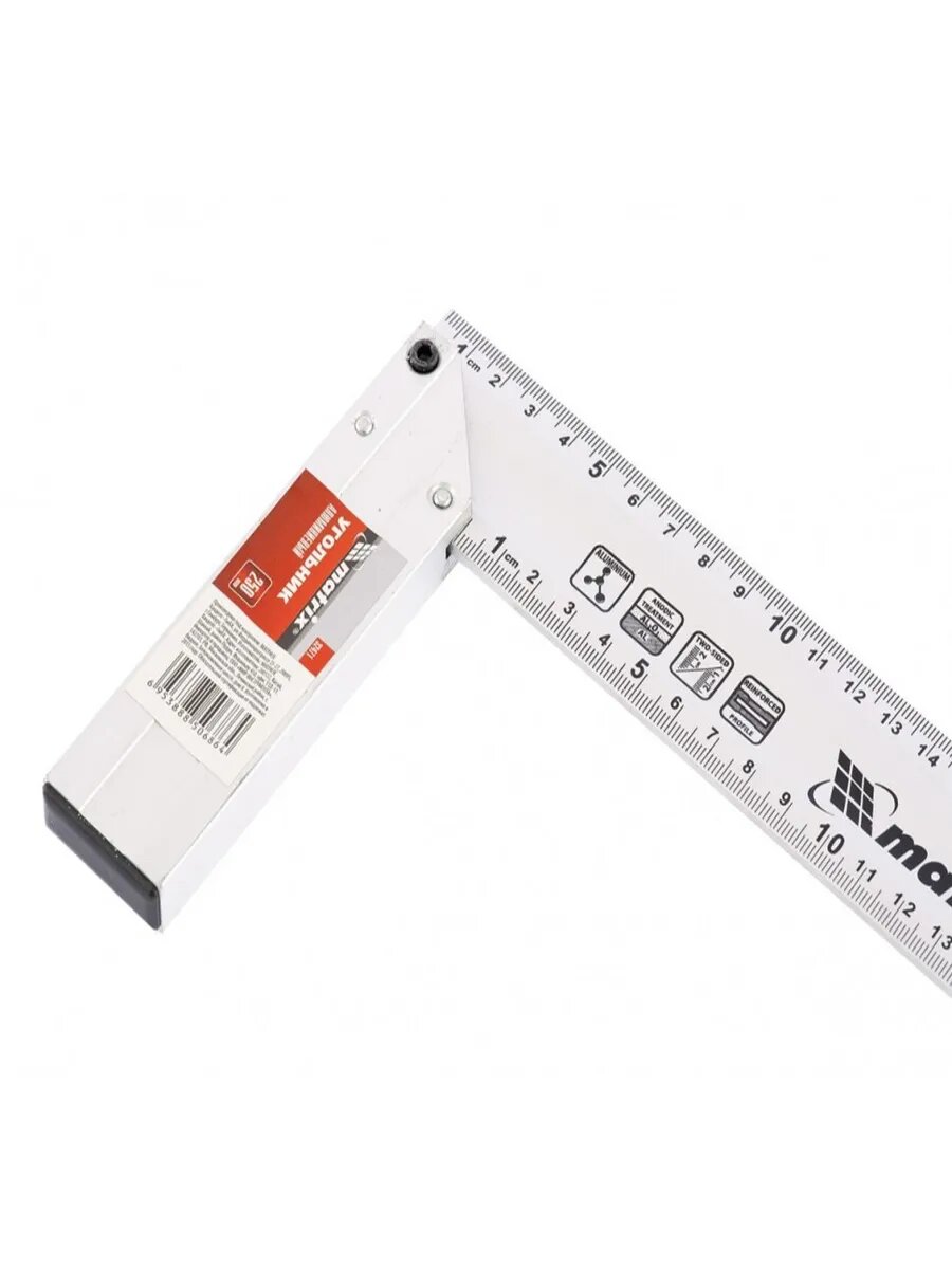 Угольник, 250 мм, алюминиевый, литой, MATRIX, 32471