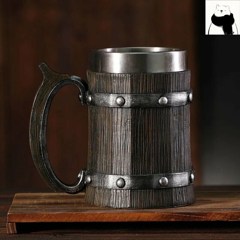 Кружка "Имитация деревянной бочки", для разных напитков, 600мл