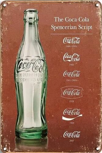 Реклама Coca-Cola, Жестяная табличка, Барный фон, домашний декор,30*20