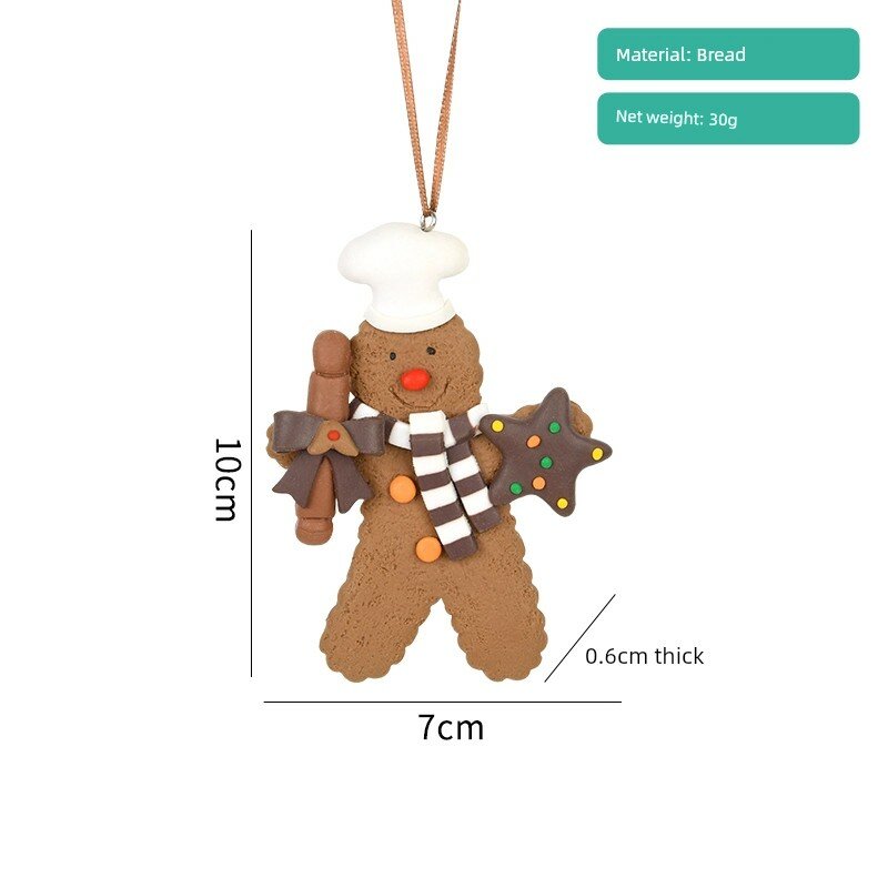 Скандинавский креативный керамический кулон в виде пряничного человечка из глины, мягкая глиняная поделка, украшение