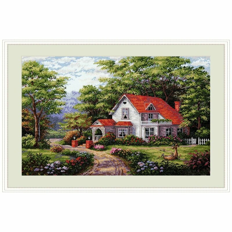 Набор для вышивки крестом "Красная кабина" Merejka K-170 16CT unprint canvas