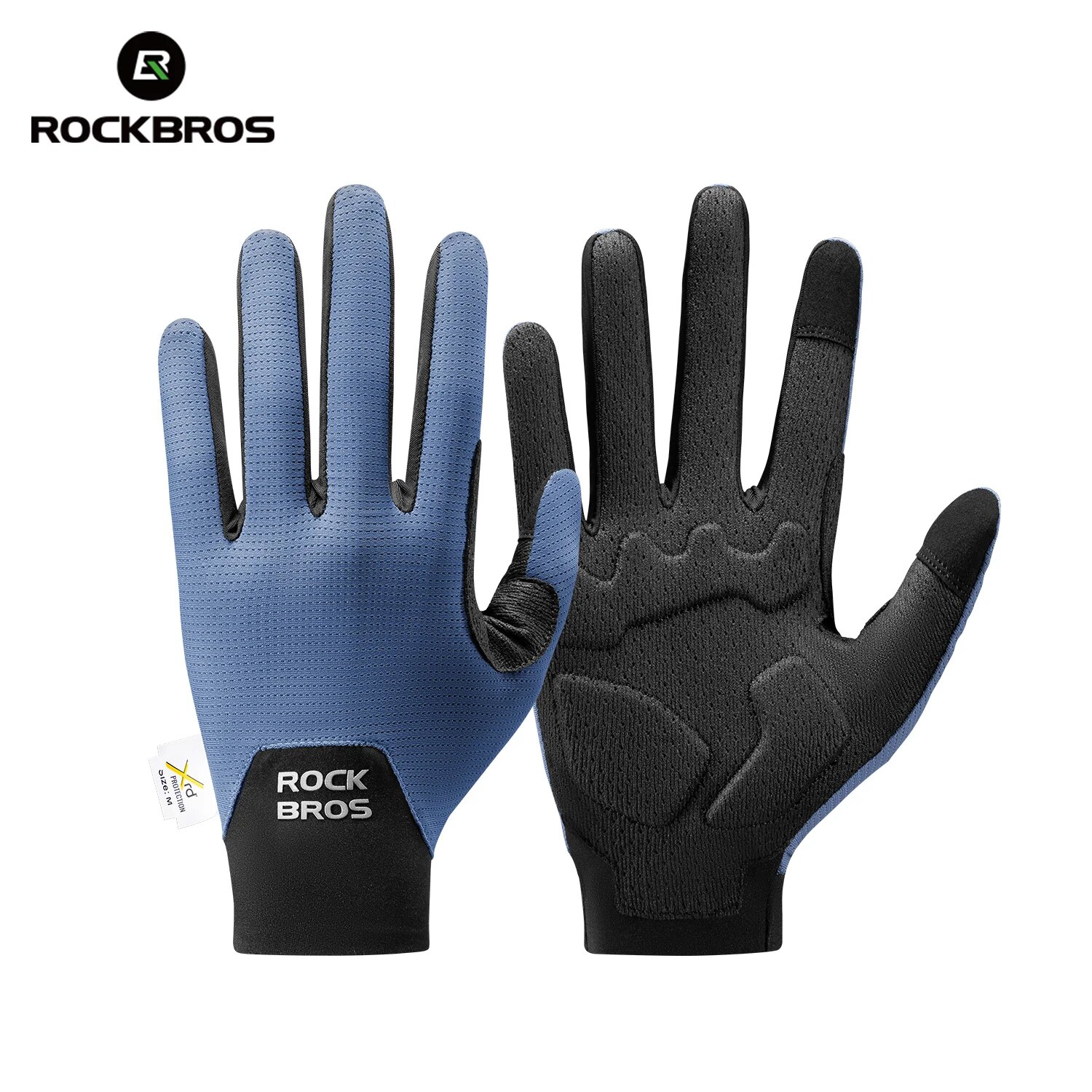 ROCKBROS Велосипедные перчатки полнопальцевые Темно-синий, XL, S403-1-3