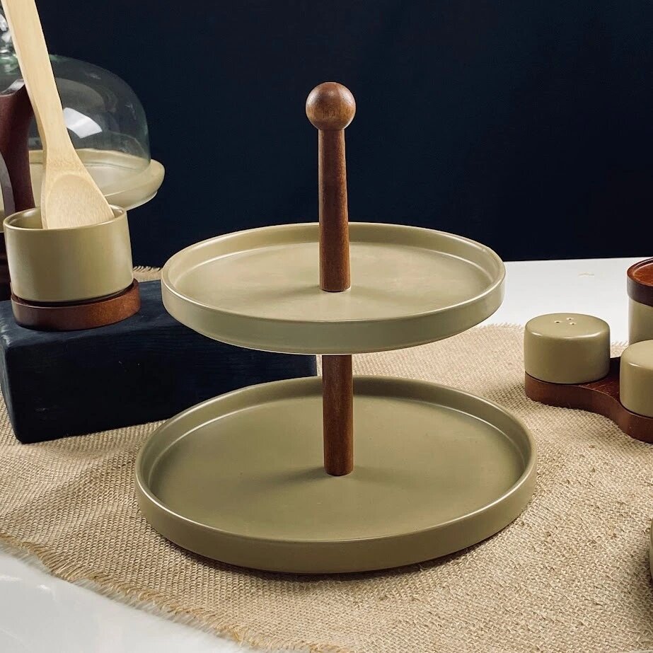 Двухъярусная этажерка 26/21,5см TROPICAL Фарфор 235-129 118-235-129