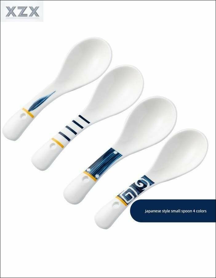 Керамические ложки, японский стиль (Микс цветов, 4 шт.)