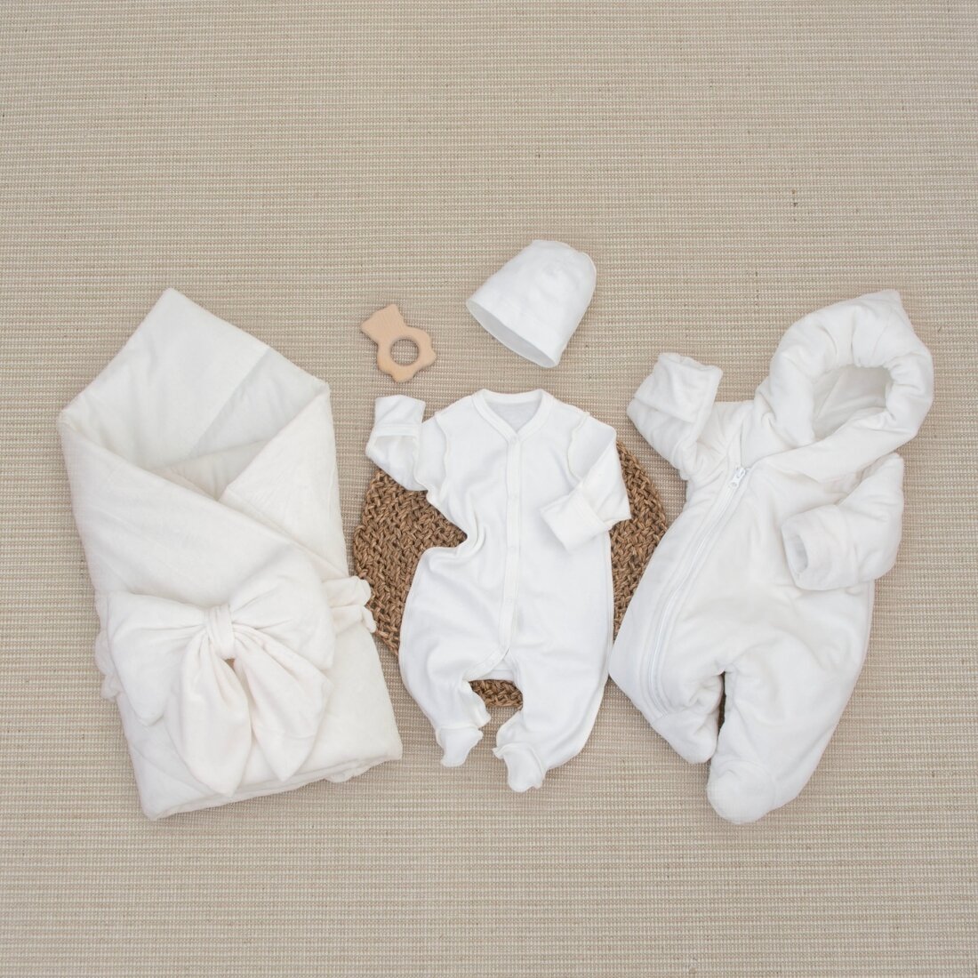 Комплект на выписку 5 предметов "Классика", демисезонный, сахар