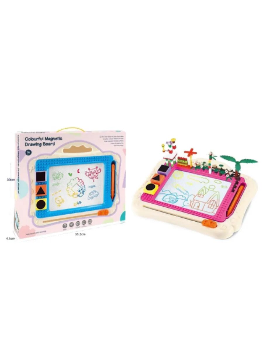 Доска магнитная для рисования со стилусом и печатями 21,5х1