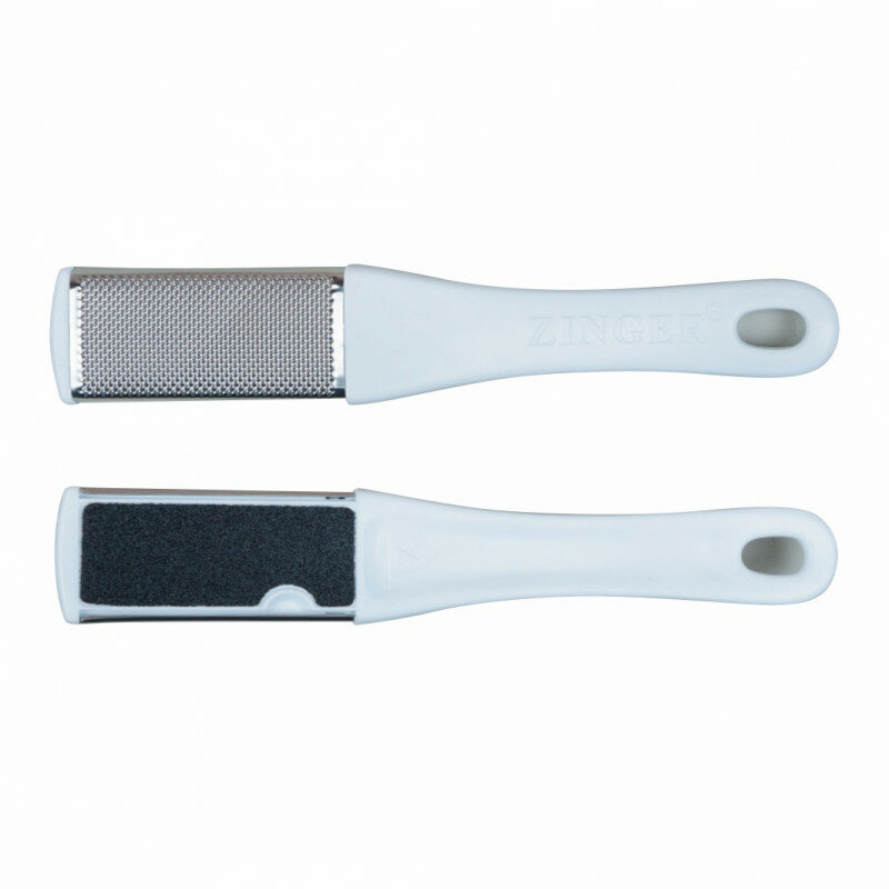 Терка для ног BEAUTY GALLERY 2 в 1, металлическая/наждачная, 17 см, цвет белый