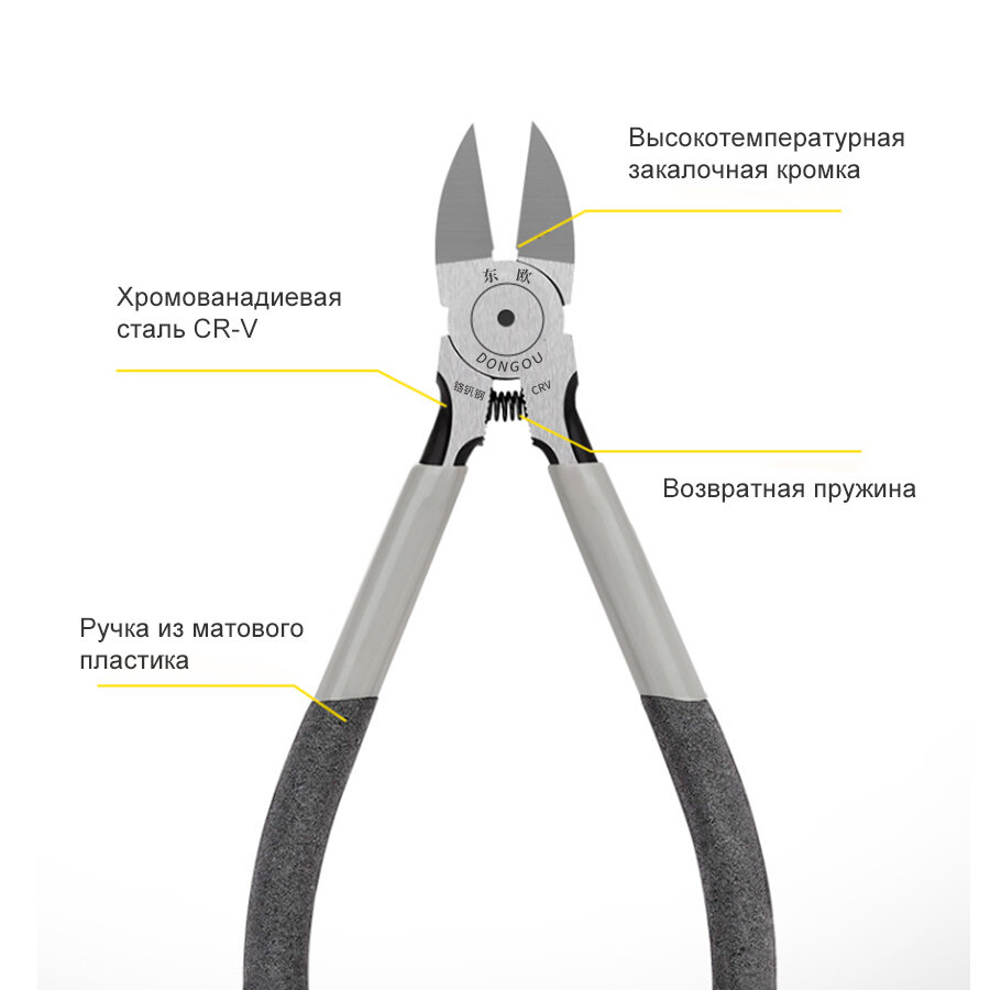 Кусачки-бокорезы для точных работ 160 мм