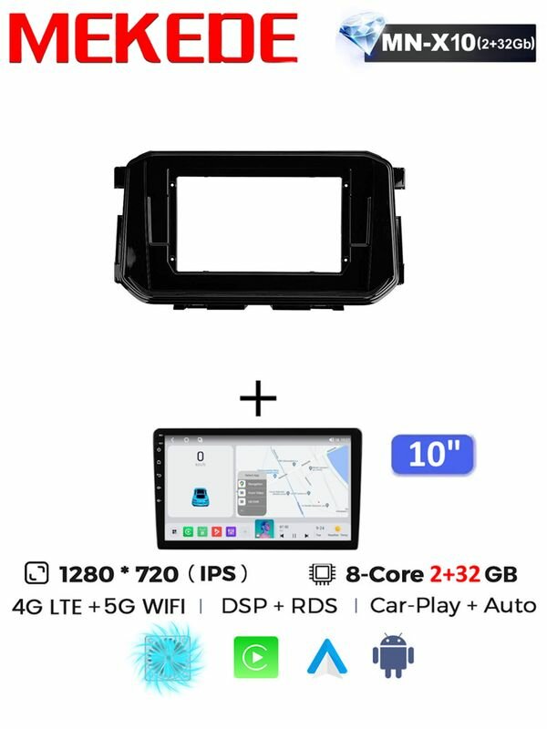 Магнитола 10.2" Mekede MN X10 Pro 2/32 Gb Nissan Serena 5 C27 2016-2021 F1 Правый руль carplay