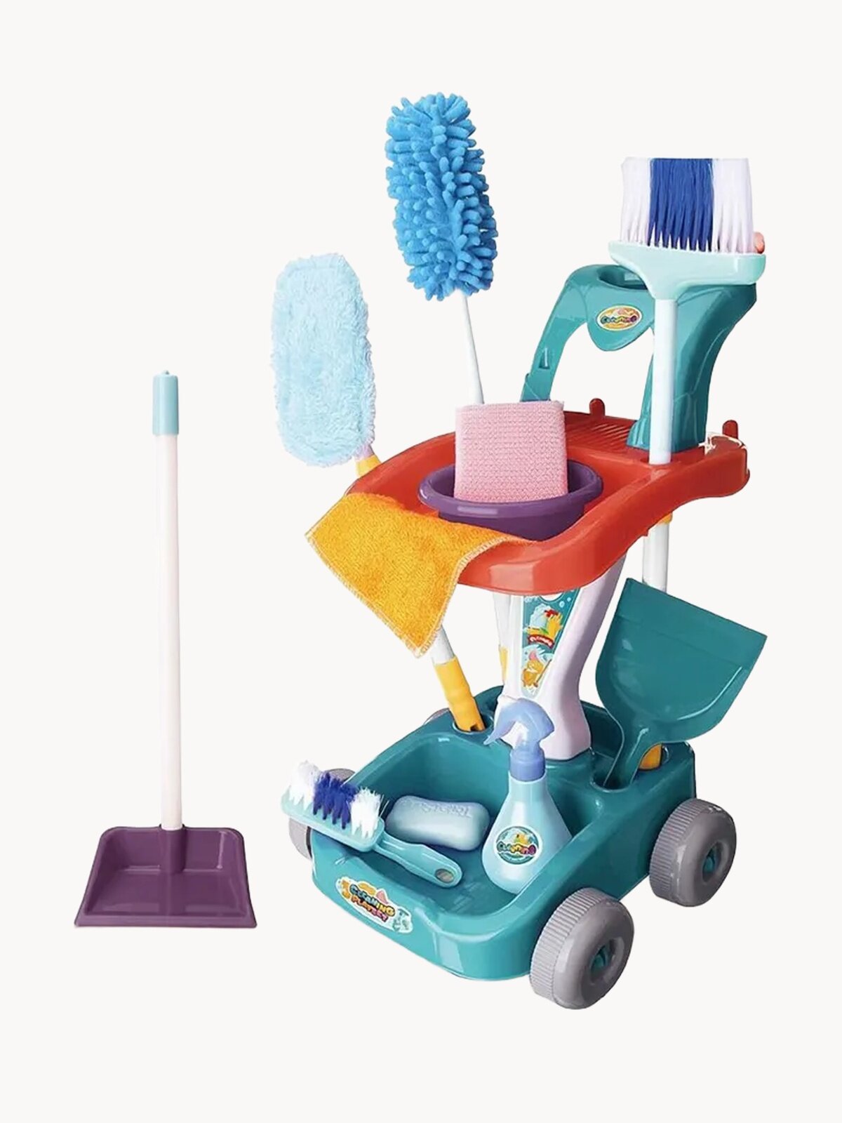 Набор для уборки детский WiMi, швабра игрушка и пластиковый совок в комплекте