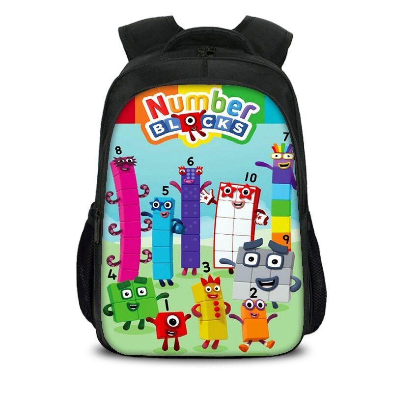 Рюкзак для детей с персонажами Numberblocks, универсальный и практичный, с надежной застежкой и достаточным местом для хранения, Стиль I