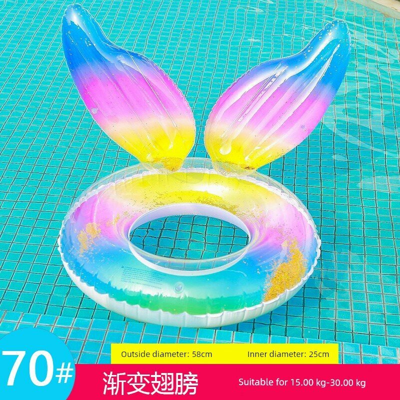 Красочный надувной круг для плавания для взрослых, утолщенный модный надувной спасательный круг для детей 3-6 лет, круг