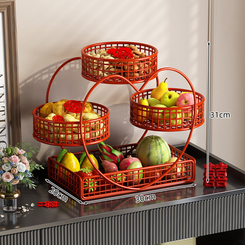 Фруктовая тарелка для гостиной, чайный столик, домашняя фруктовая тарелка, многоярусная стойка для хранения фруктов, тарелка для закусок, изысканная высококачественная корзина для хранения