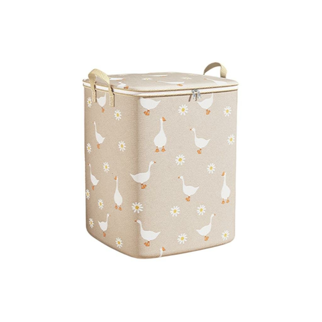 Прочный нетканый мешок для хранения одежды и постельного белья, бежевый - 180L