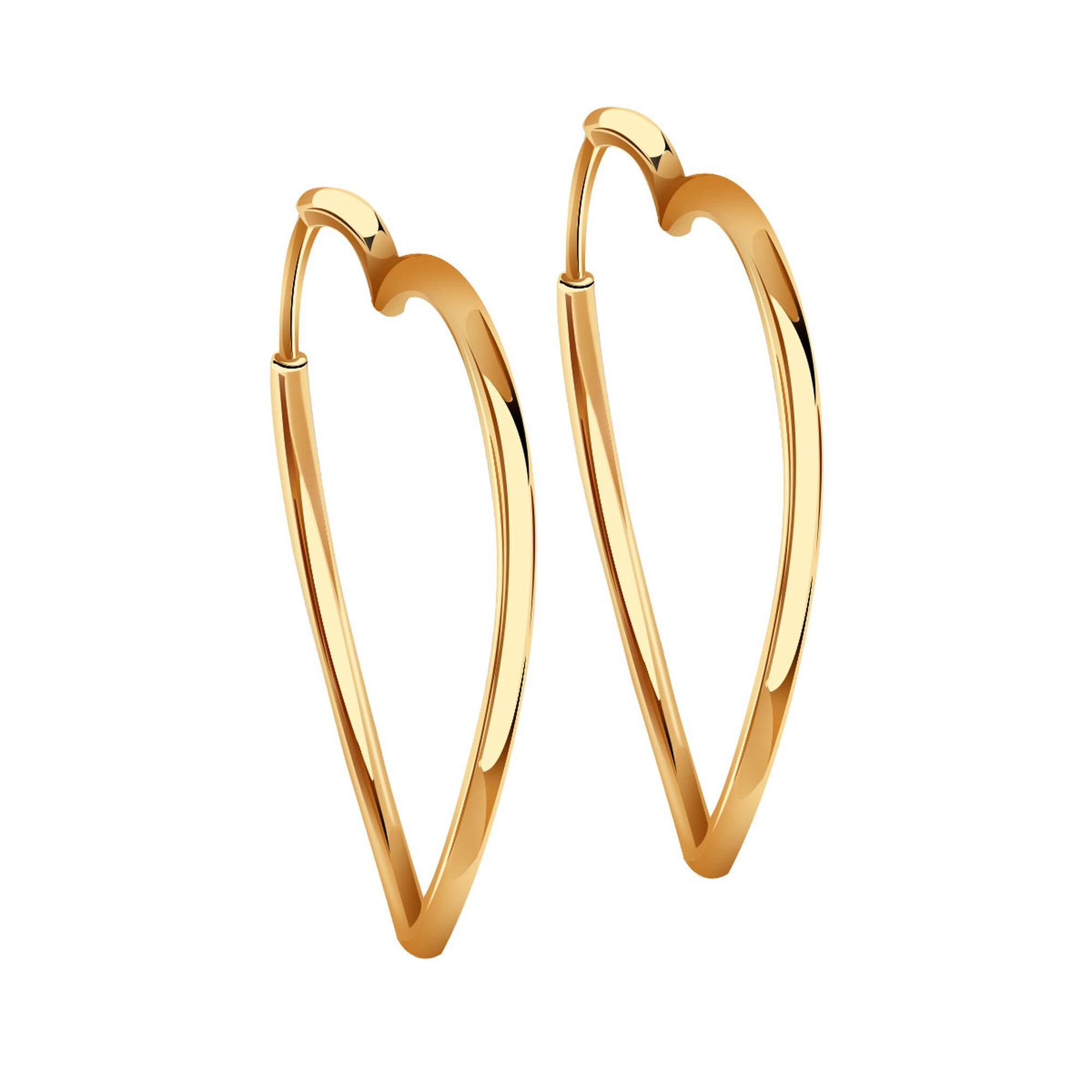 Серьги конго, красное золото, 585 проба