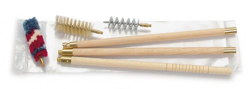 Набор для чистки в пакете, калибр 12, шомпол деревянный (бук)