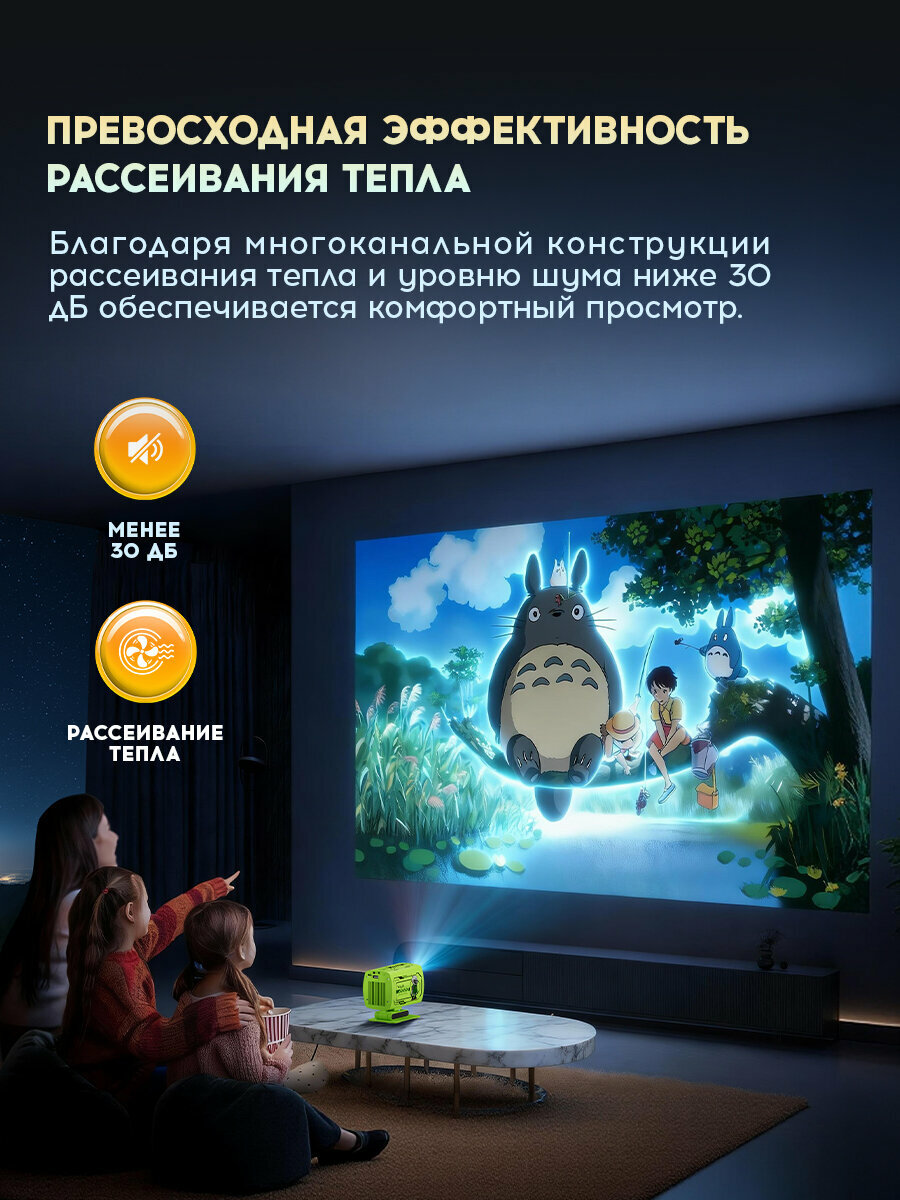 Проектор для умного домашнего кинотеатра, подключение Wi-Fi, зеленый
