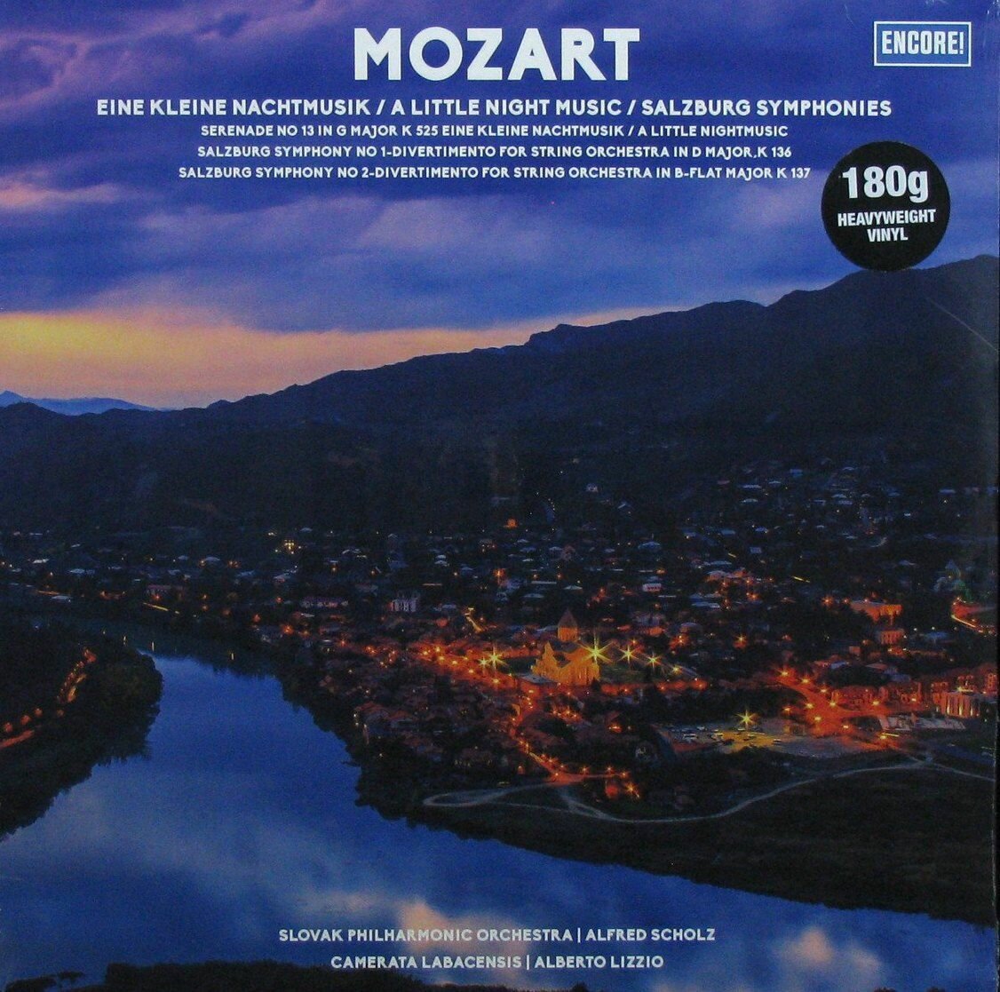 Виниловая пластинка Wolfgang Amadeus Mozart Slovak Philharmonic Orchestra, Alfred Scholz, Camerata Labacensis, Alberto Lizzio – Mozart: Eine Kleine Nachtmusik / A Little Night Music / Salzburg Symphonies