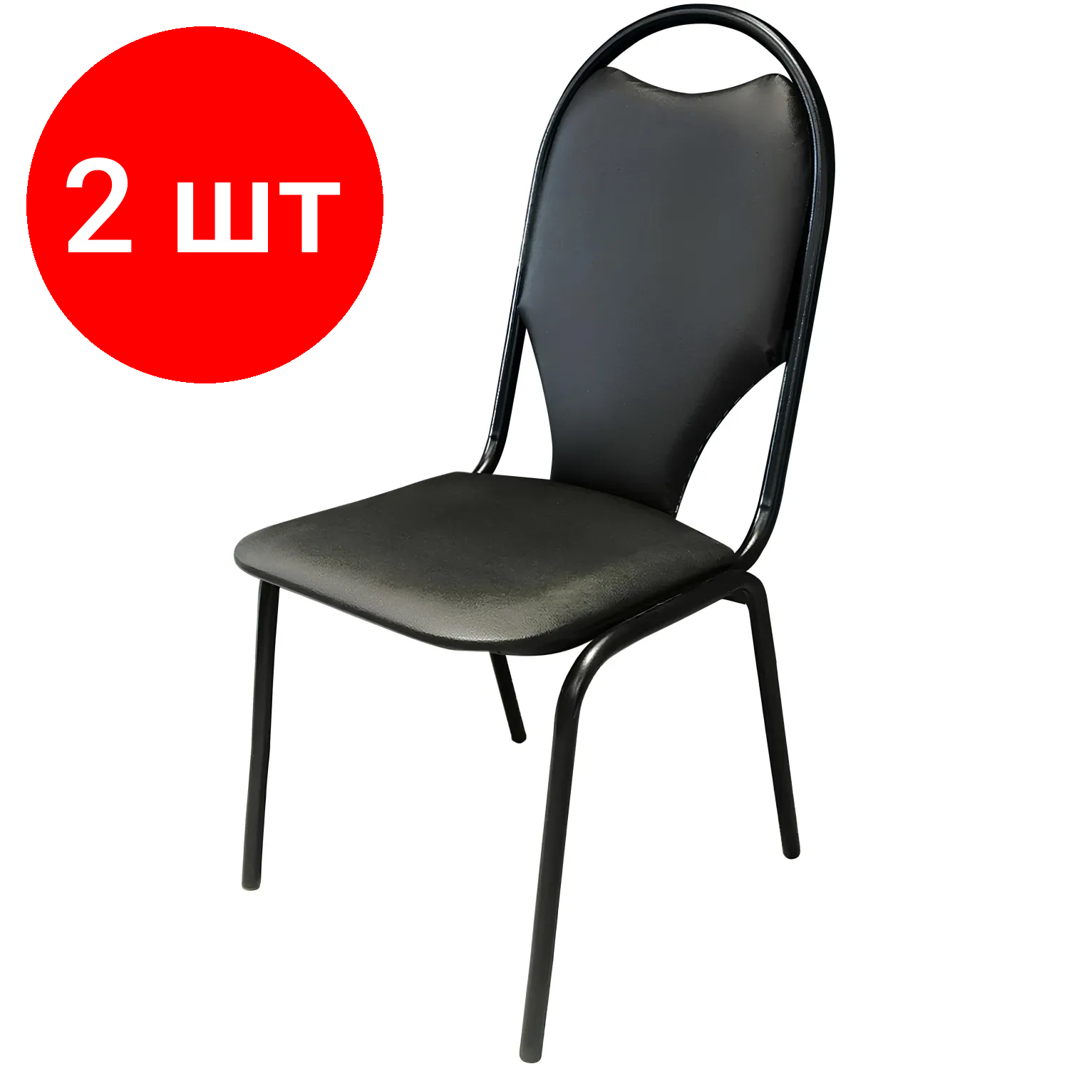 Комплект 2 штук, Стул FA_SEVEN/Стандарт+ карк. черный к/з черный PV-1