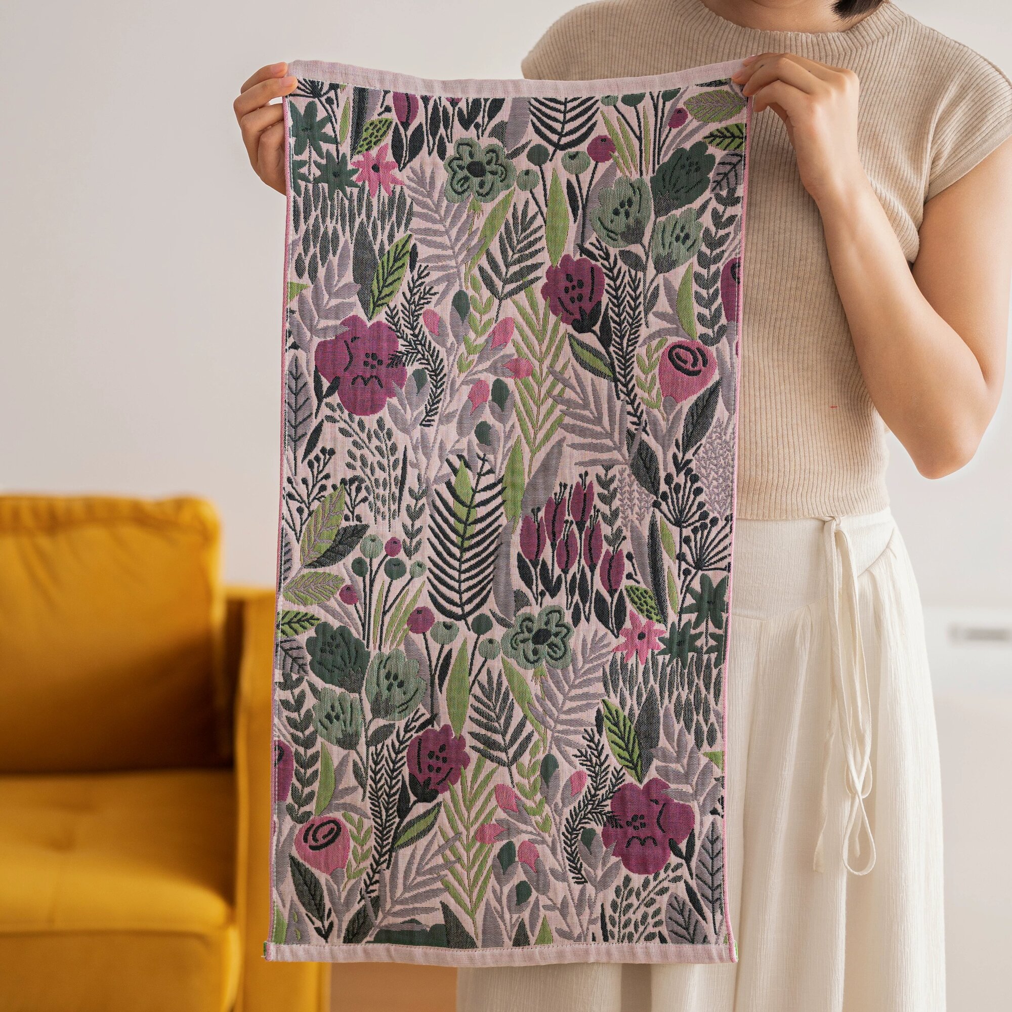 Китайское полотенце с цветочным узором, чистый хлопок, четырехслойная марля, новый стиль, полностью хлопковое,