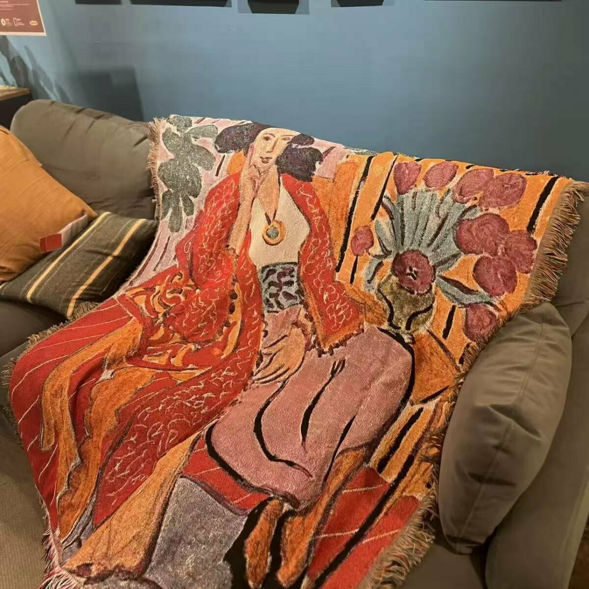 Гобелен, одеяло для отдыха, покрывало для дивана, покрывало-плед, 130x160cm