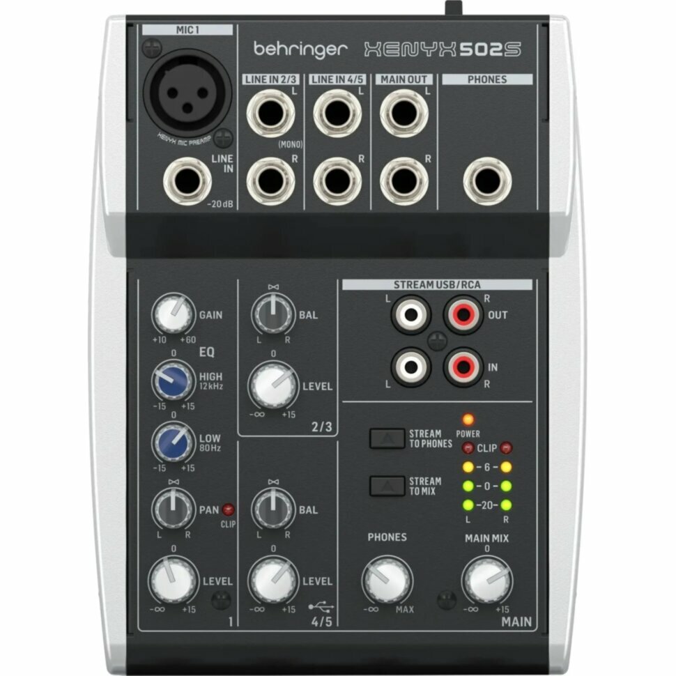 Микшерный пульт Behringer Xenyx 502S, аналогов. 5 вх, USB интерф. для стрим, 2195892