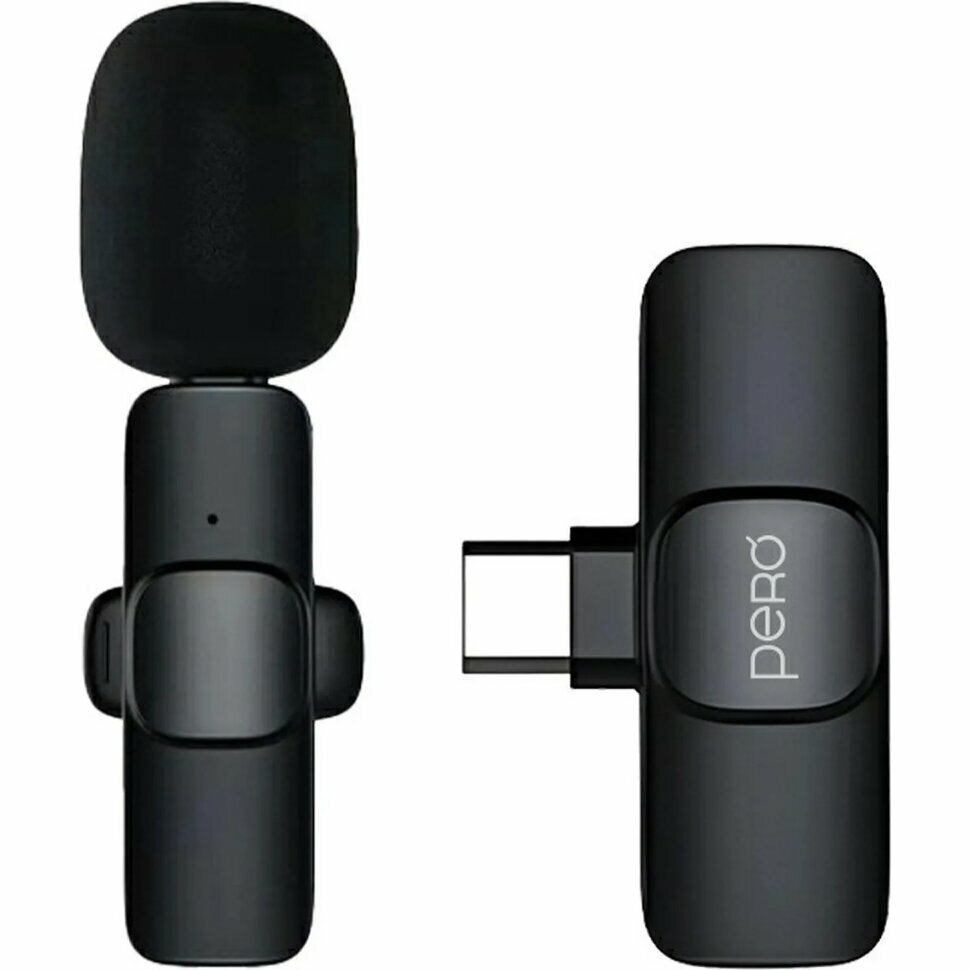 Микрофон Pero CM01, радио, ресивер Type-C, черный, 2375820